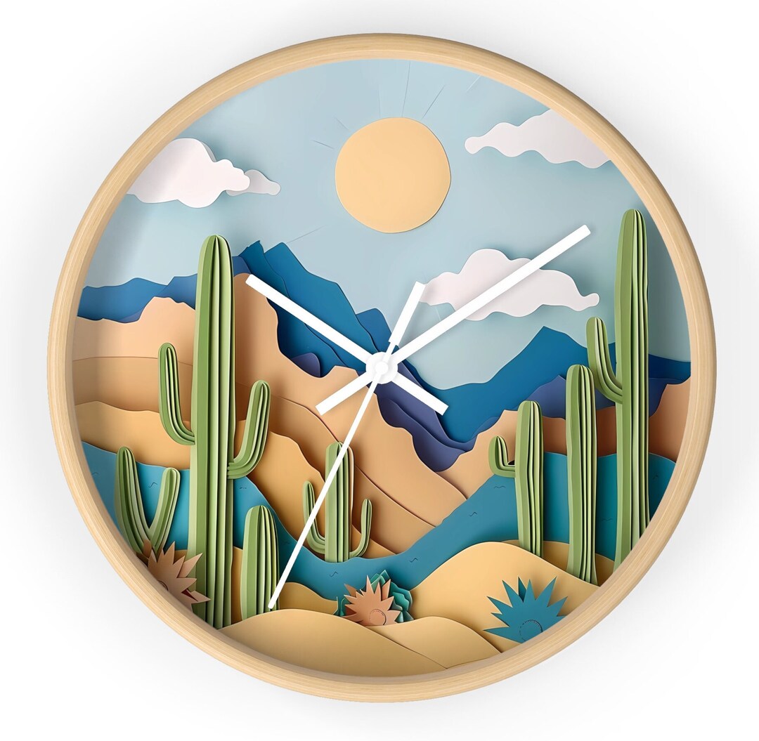 Desert Wall Clock Cactus Clock Midwestern Home Decor - Etsy