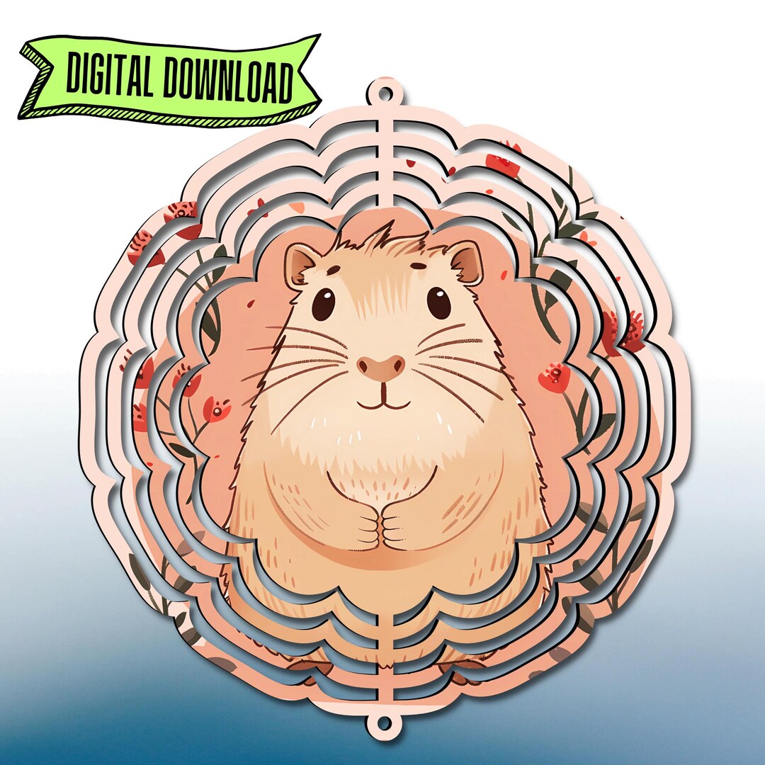 Capybara Wind Spinner PNG, Cute Wind Spinner Sublimation PNG, Instant ...
