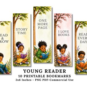 Printable Bookmarks for Kids, African American Children Bookmarks, DIY ...
