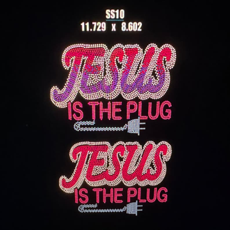 Jesus is the Plug Rhinestone Template - Etsy