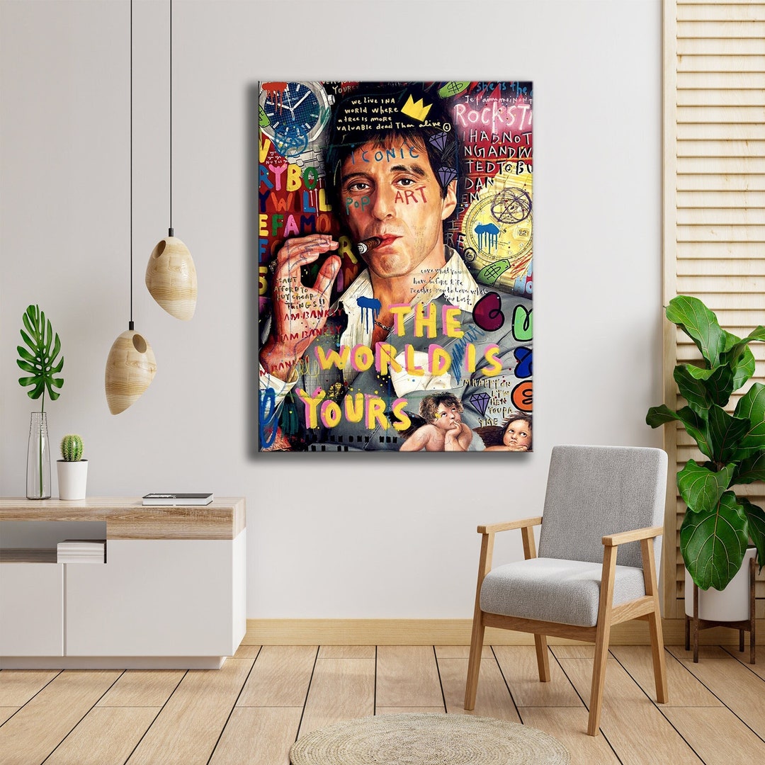 Al Pacino Pop Art Oil Painting on Canvas, Al Pacino Pop Art Graffiti ...