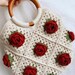 Red Rose Handbag, Granny Square Bag,knitted Bag, Handmade Bag Gifts ...
