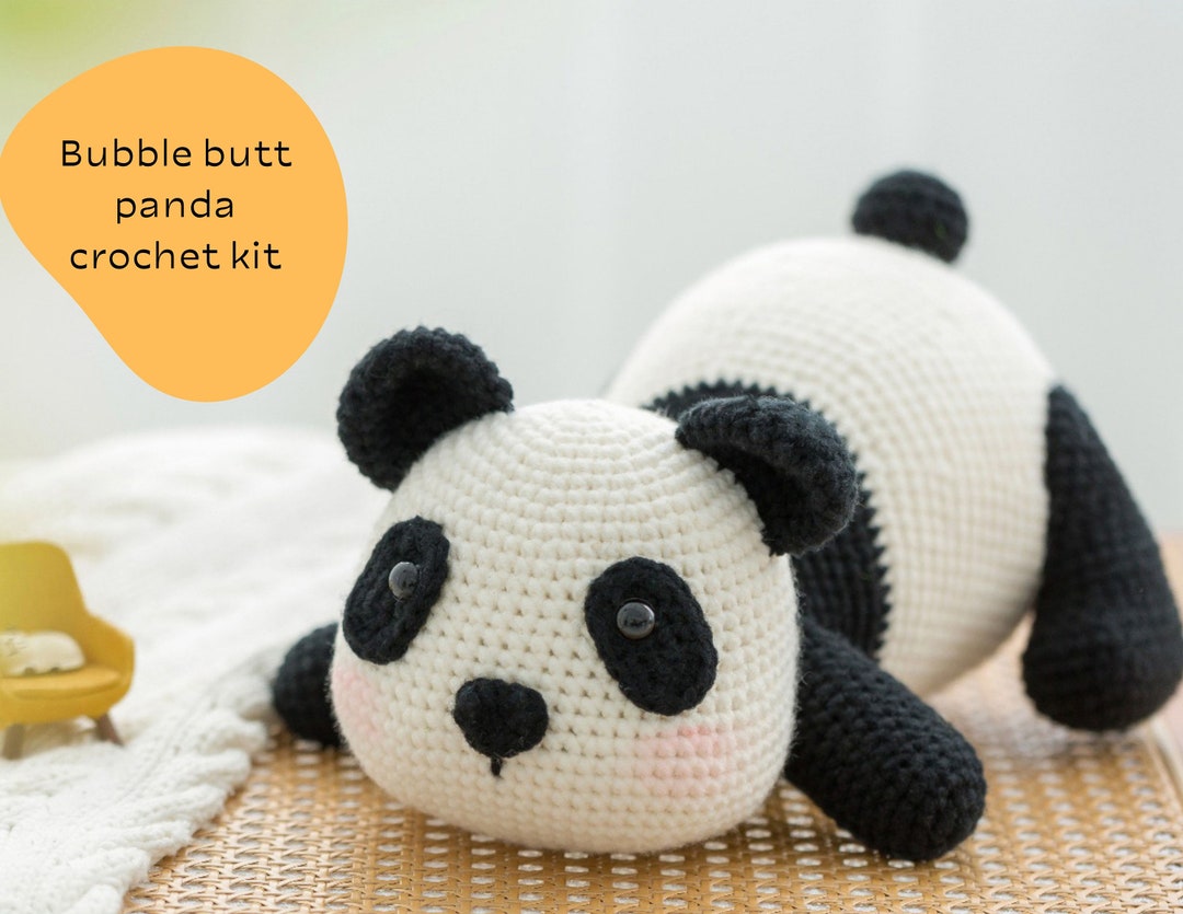 Bubble Butt Panda Crochet Kit, Cute Panda Crochet, Panda Ornament Toy ...