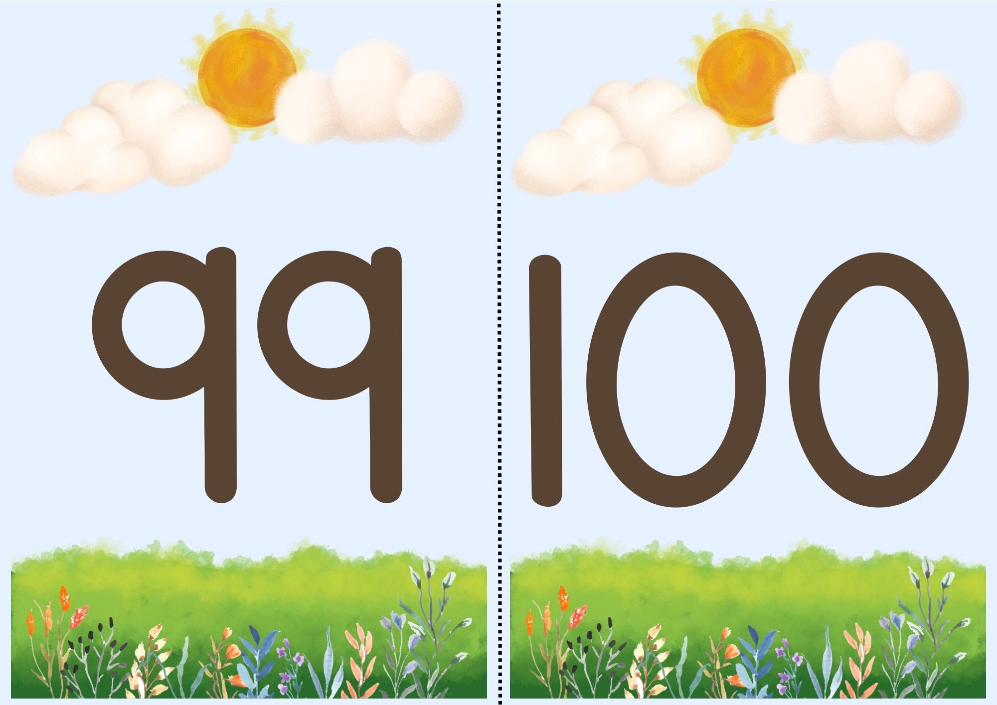 Flashcards, Number Flashcards, Preschool, Instant Download, Printable ...