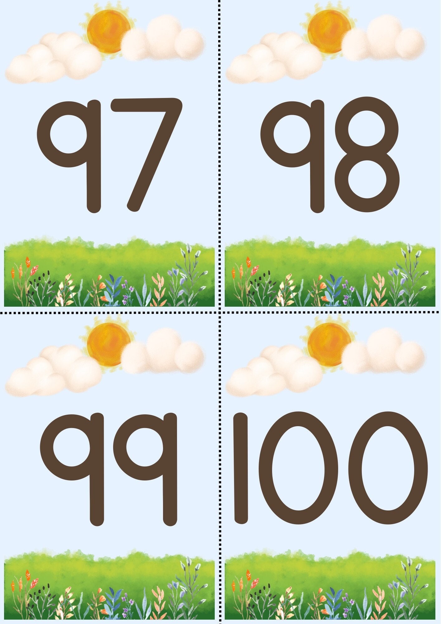 Flashcards, Number Flashcards, Preschool, Instant Download, Printable ...