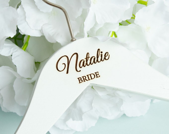Personalized Gold Hook Bride Hanger for Wedding Dress, Custom Gold Name ...