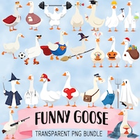 Silly Goose Birthday Clipart, Kids Birthday Whimsical PNG, Cute Baby ...