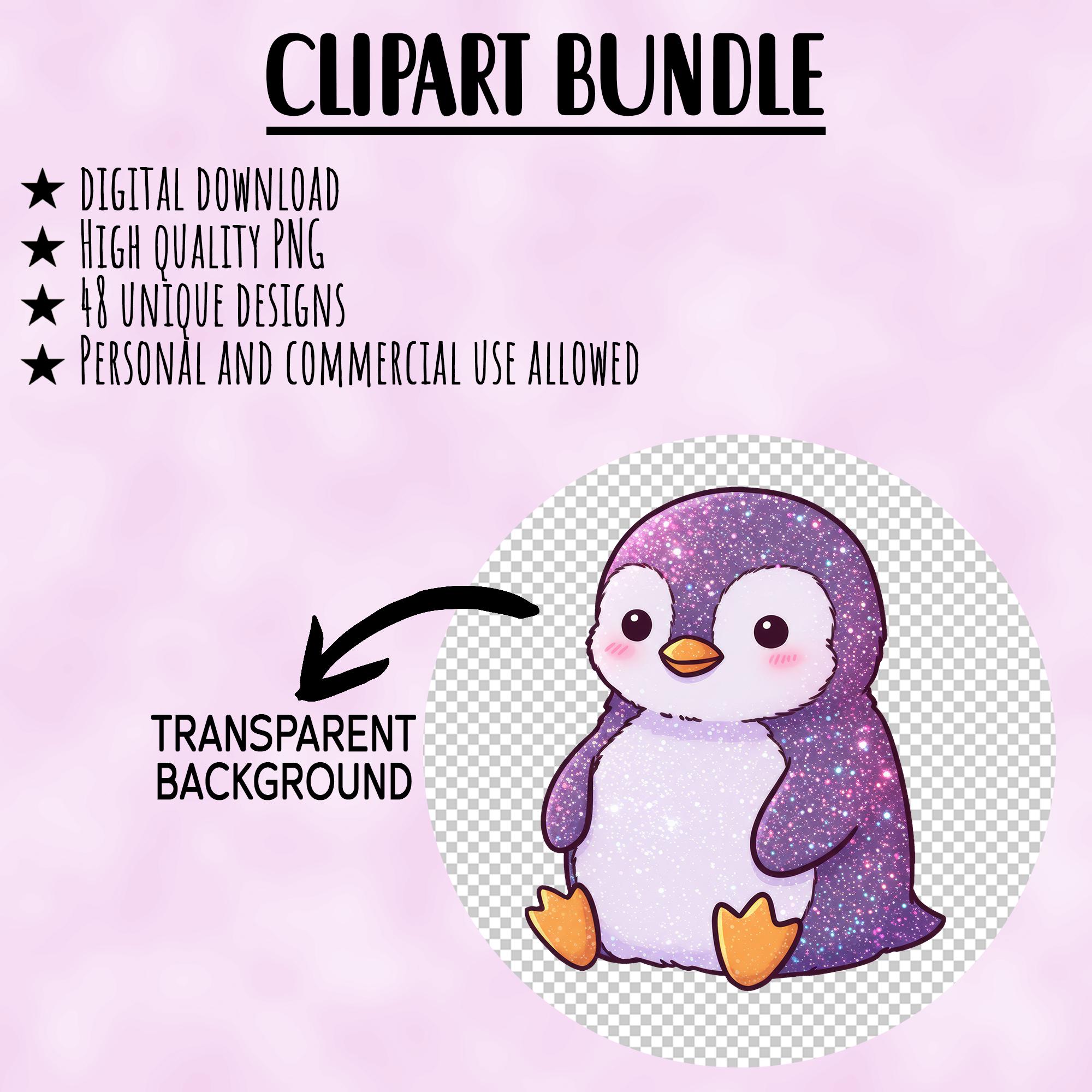 Cute Shiny Animals Clipart Bundle - Sparkly Kawaii Animal Pngs for Kids ...