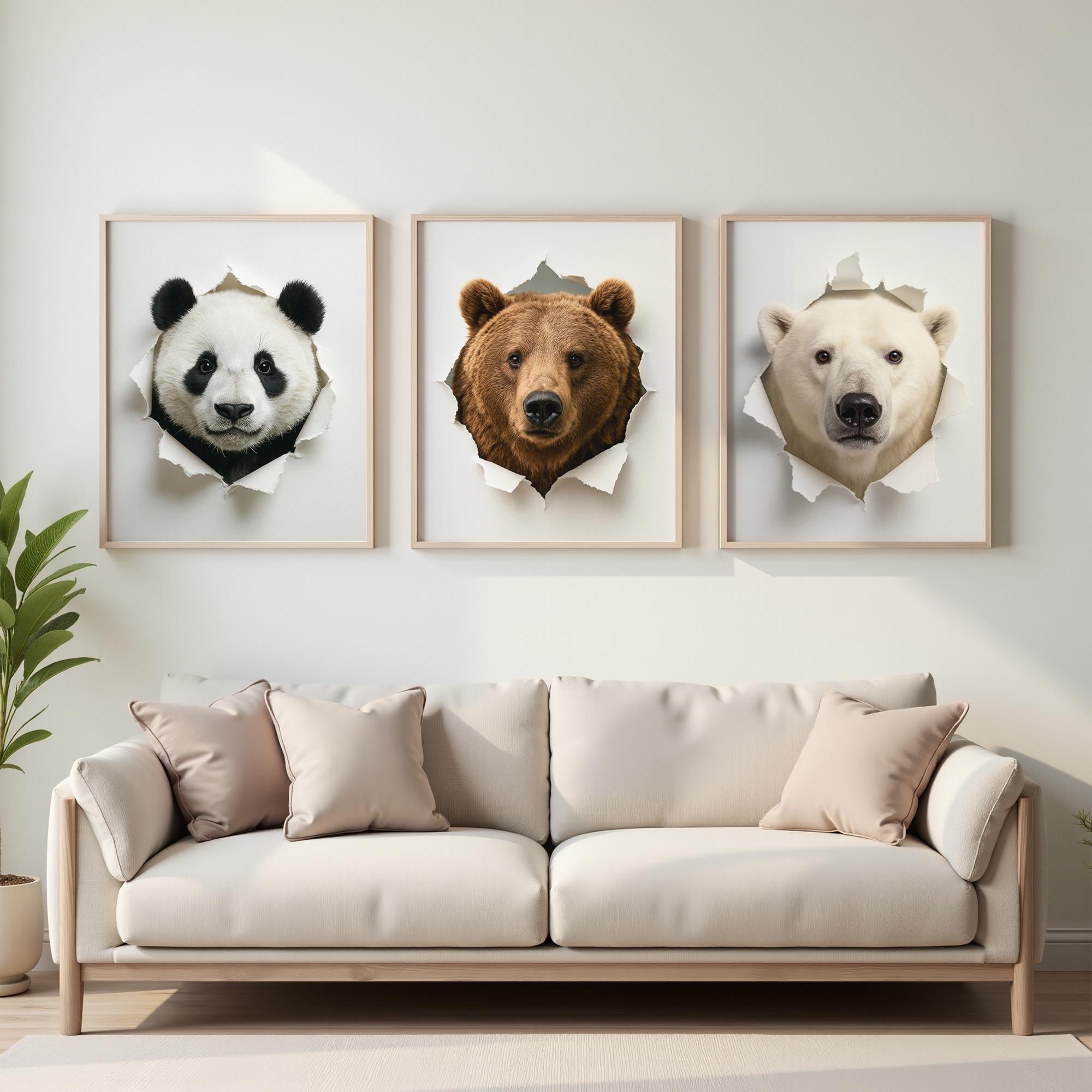 Wildlife Portrait Posters, Animals Wall Art Bundle - Printable Wildlife ...