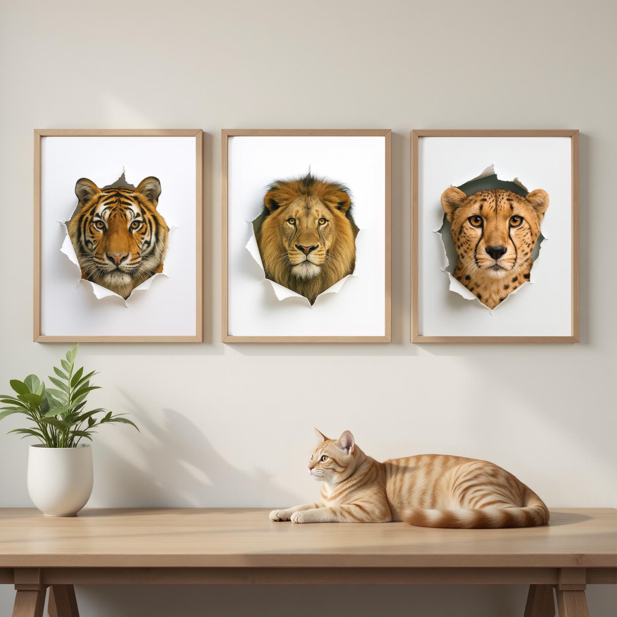Wildlife Portrait Posters, Animals Wall Art Bundle - Printable Wildlife ...