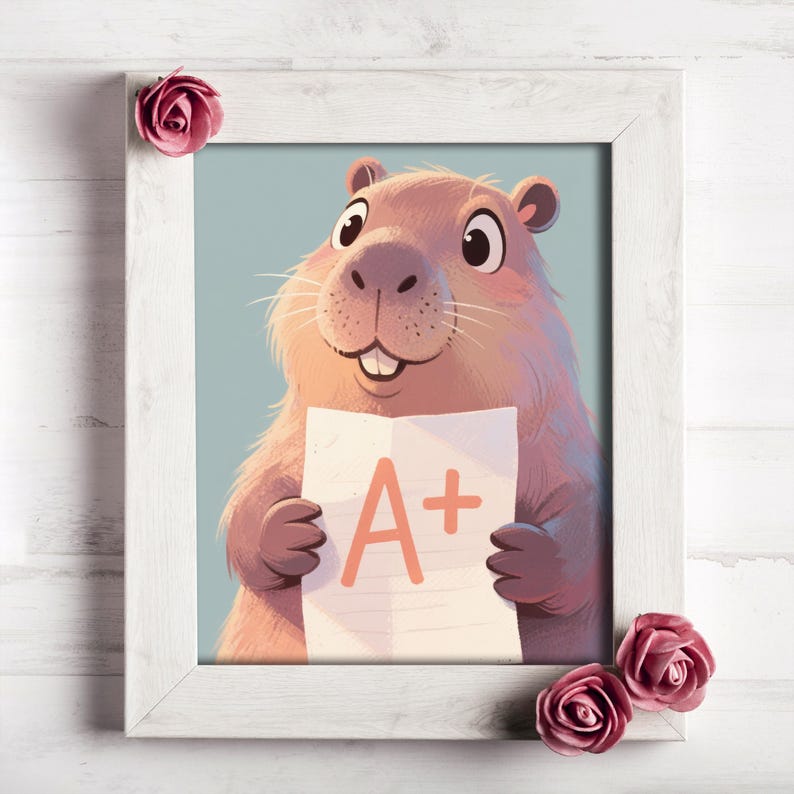 Capybara Back to School Poster Set: Classroom & Kids Room Wall Art ...