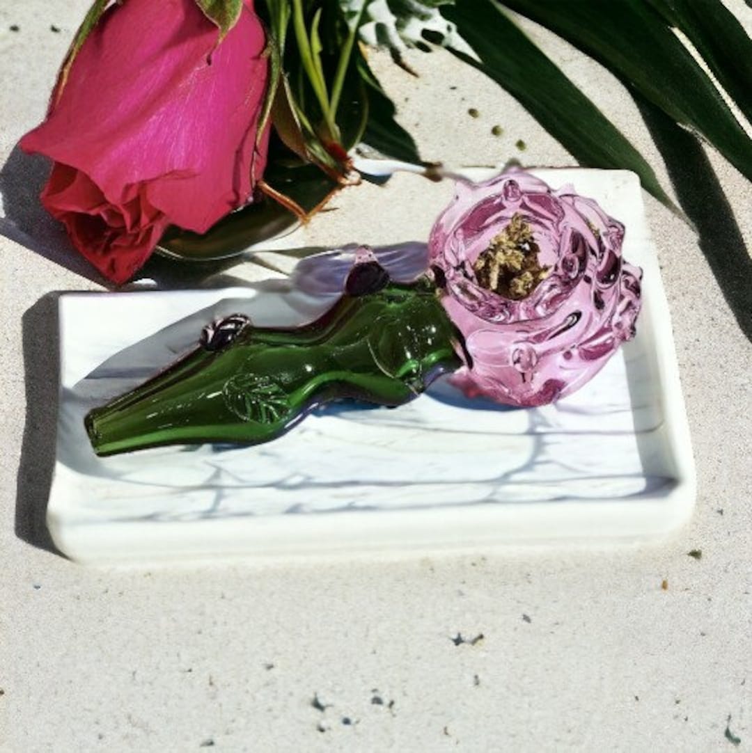 Glass Pipe Rose Pink Cute Smoking Accessories Girly Gift for Her - Etsy