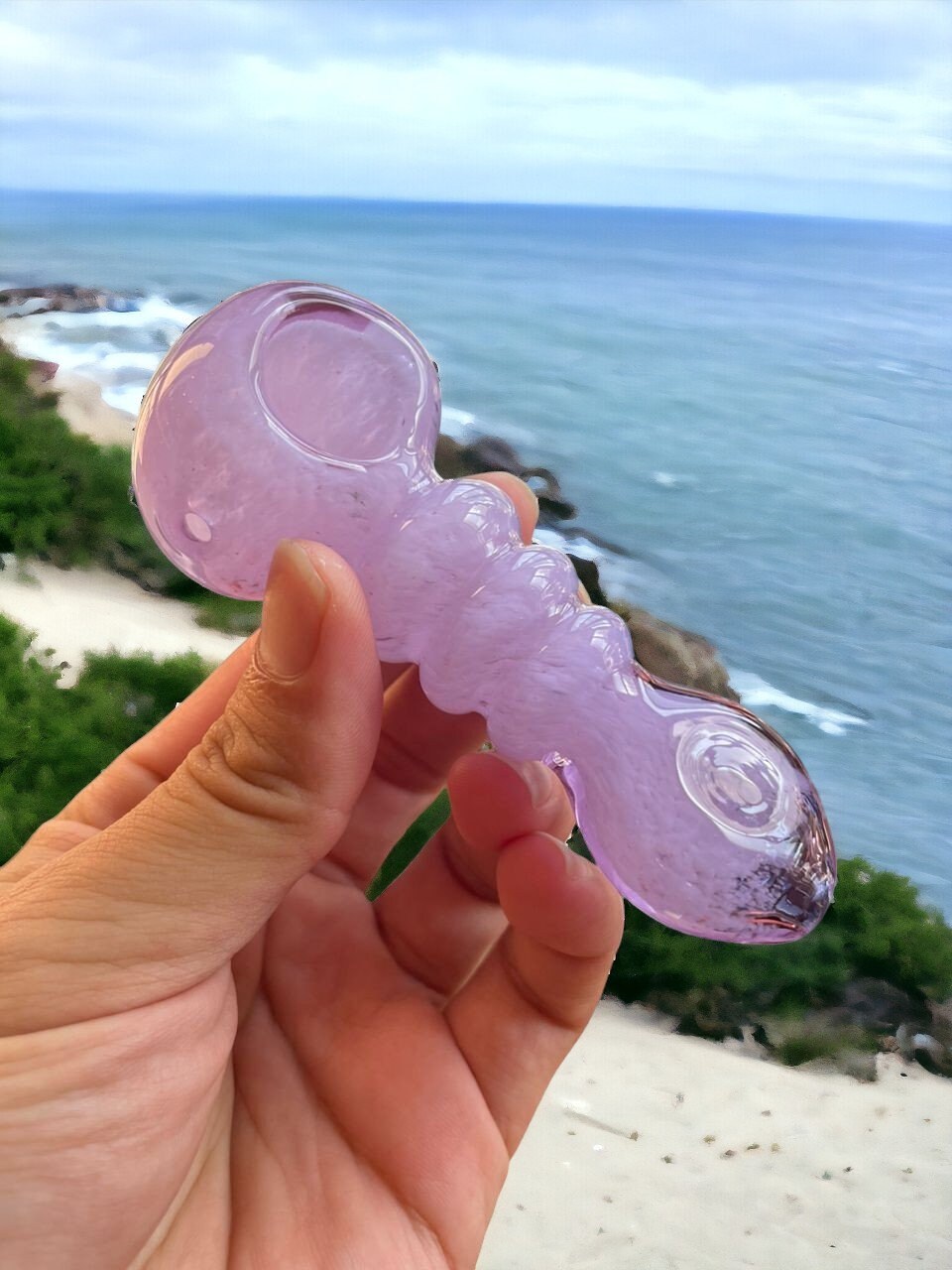 Glass Pipe Girly Pink Milky Cute Pipe for Her - Etsy