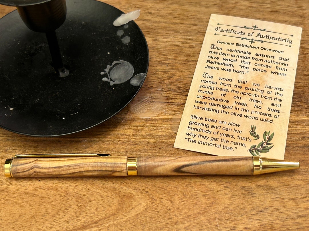 Real Wood Pens - Custom Slimline Pen Made of Bethlehem Olivewood From ...
