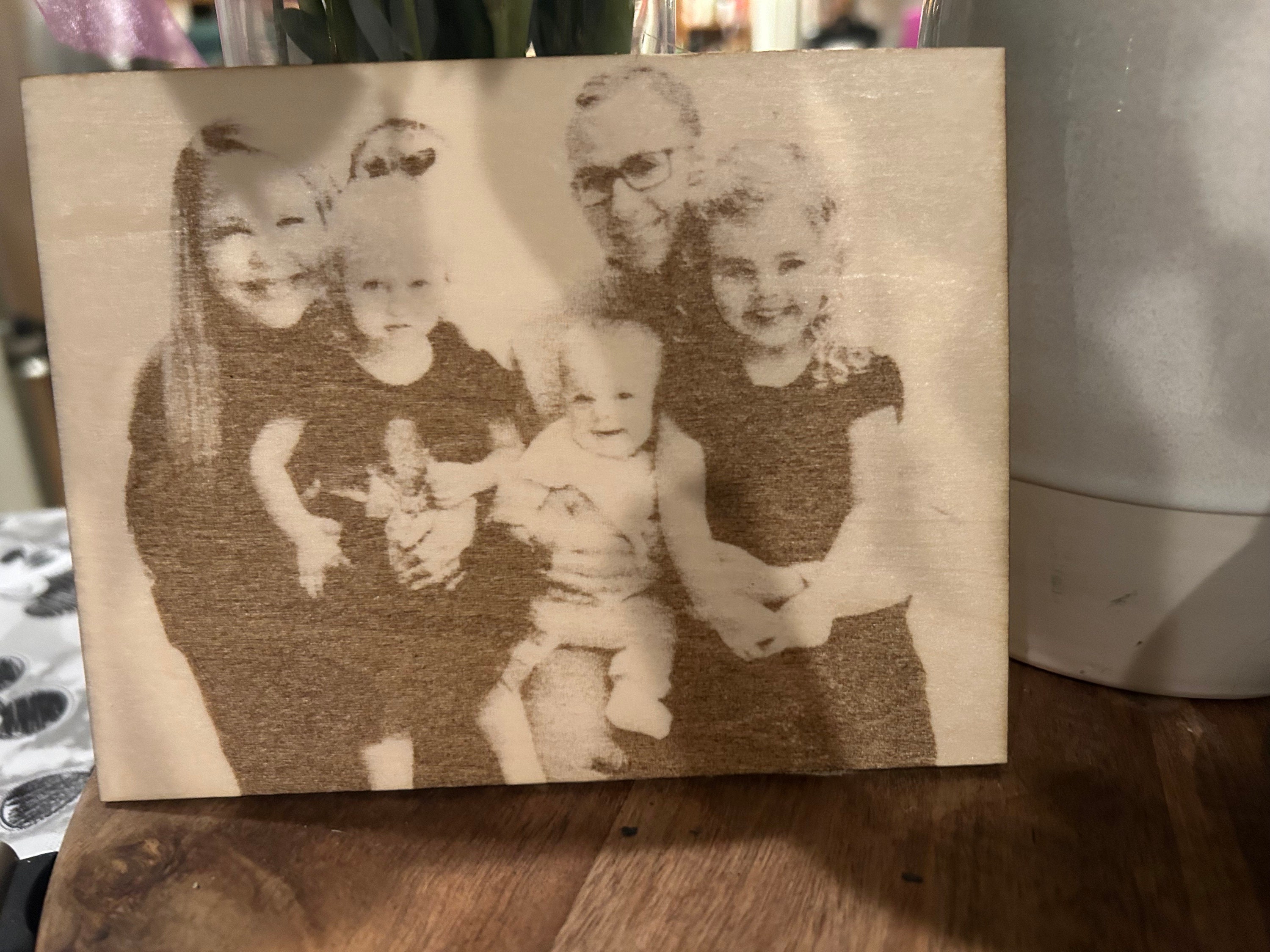 Custom Engraved Family Portrait - Laser Engraved Basswood | Artisan ...