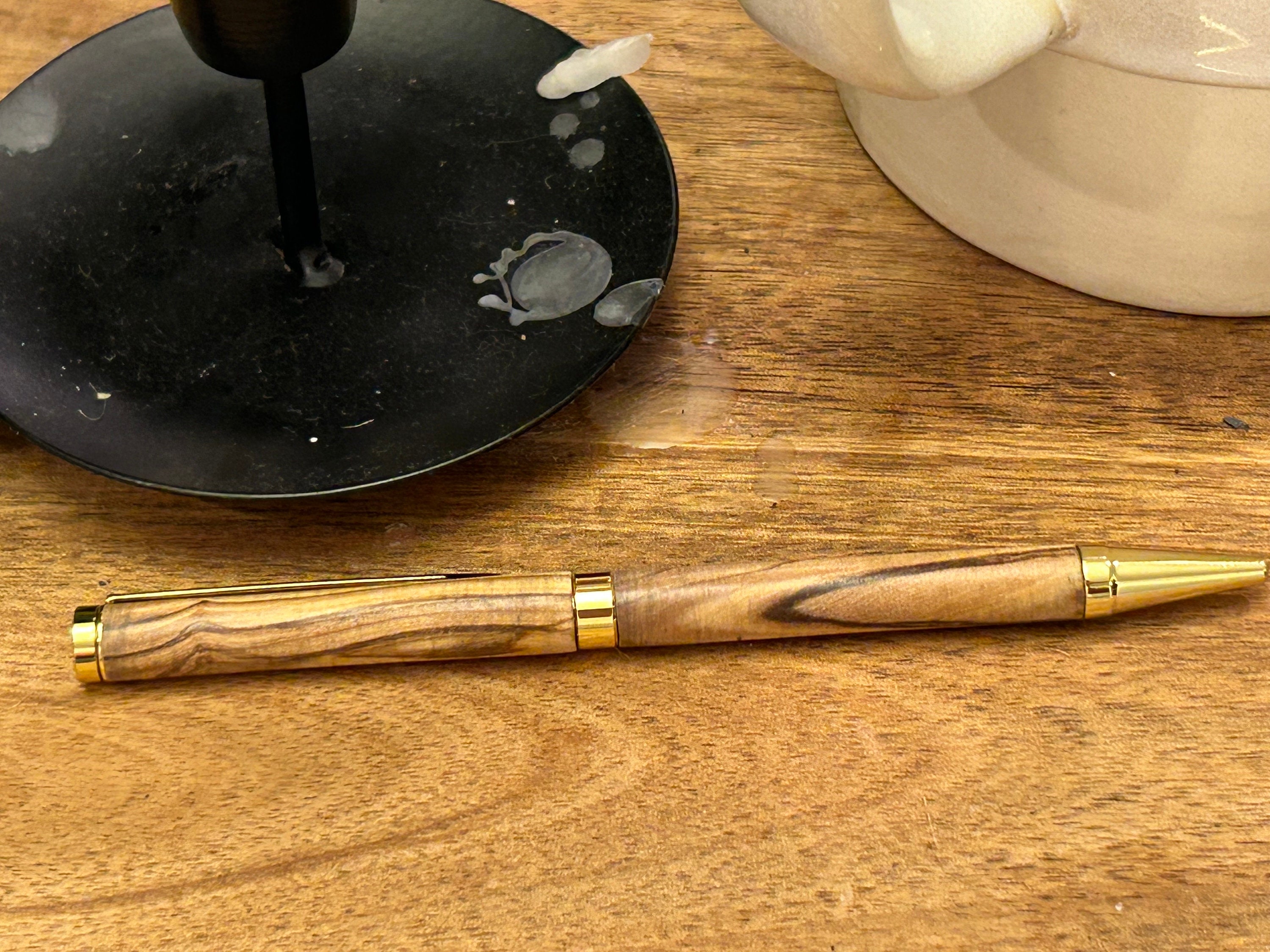 Real Wood Pens Custom Slimline Pen Made of Bethlehem Olivewood From the ...