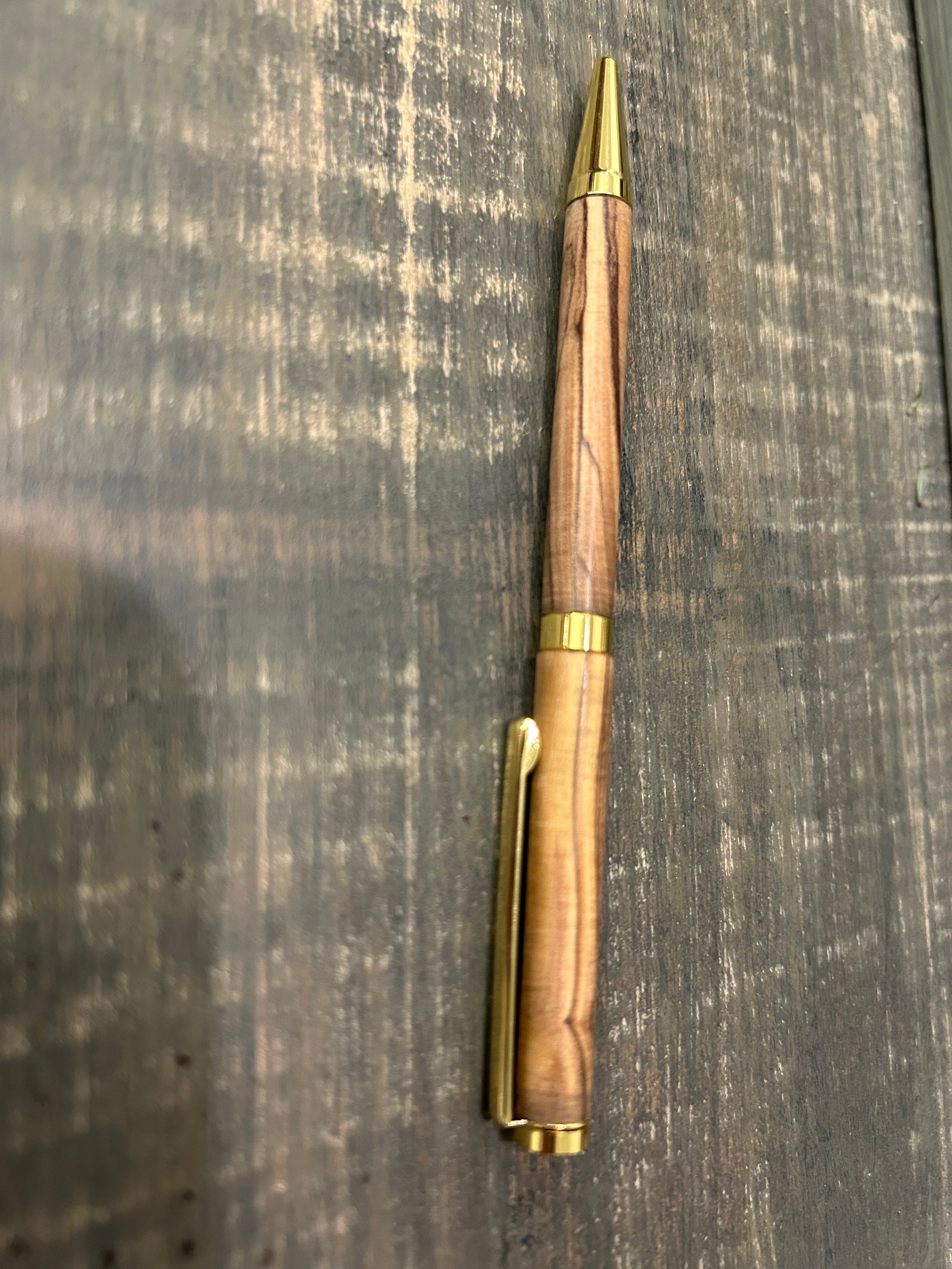 Real Wood Pens - Custom Slimline Pen Made of Bethlehem Olivewood From ...