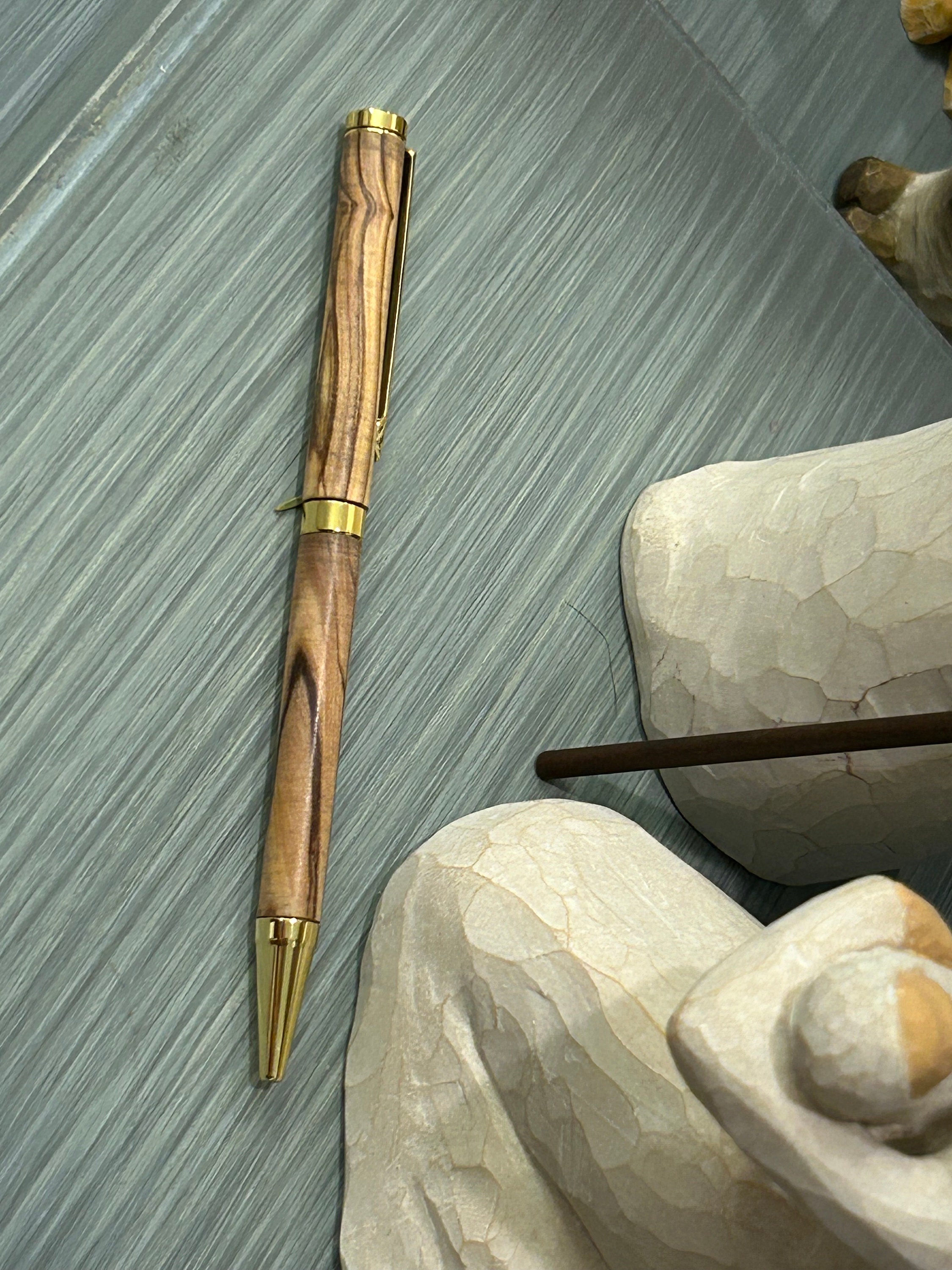 Real Wood Pens - Custom Slimline Pen Made of Bethlehem Olivewood From ...