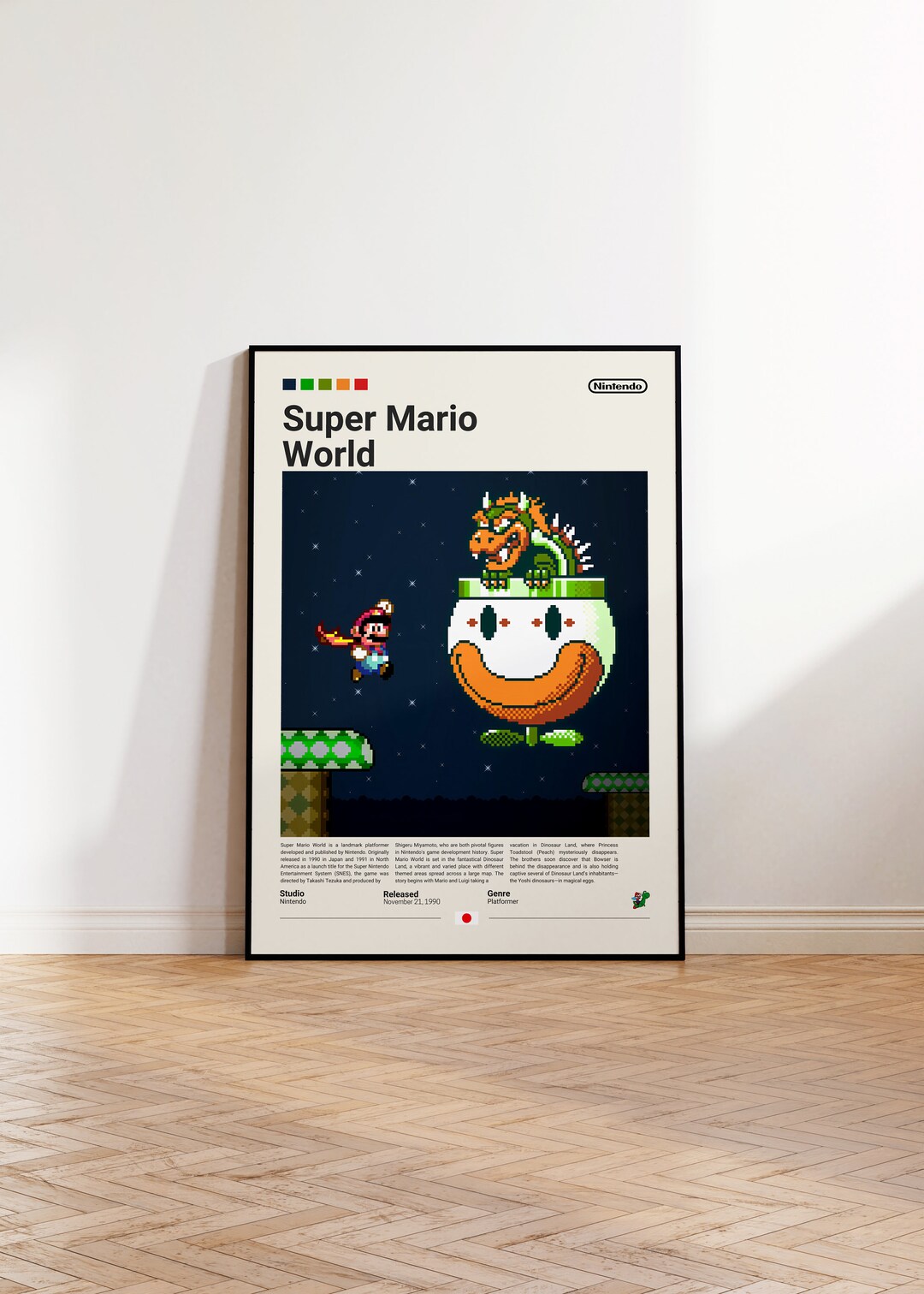 Super Mario World Poster, Mario Poster, Video Game Poster, Minimalist ...