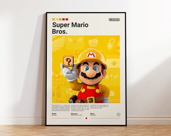 Super Mario World Poster, Mario Poster, Video Game Poster, Minimalist ...