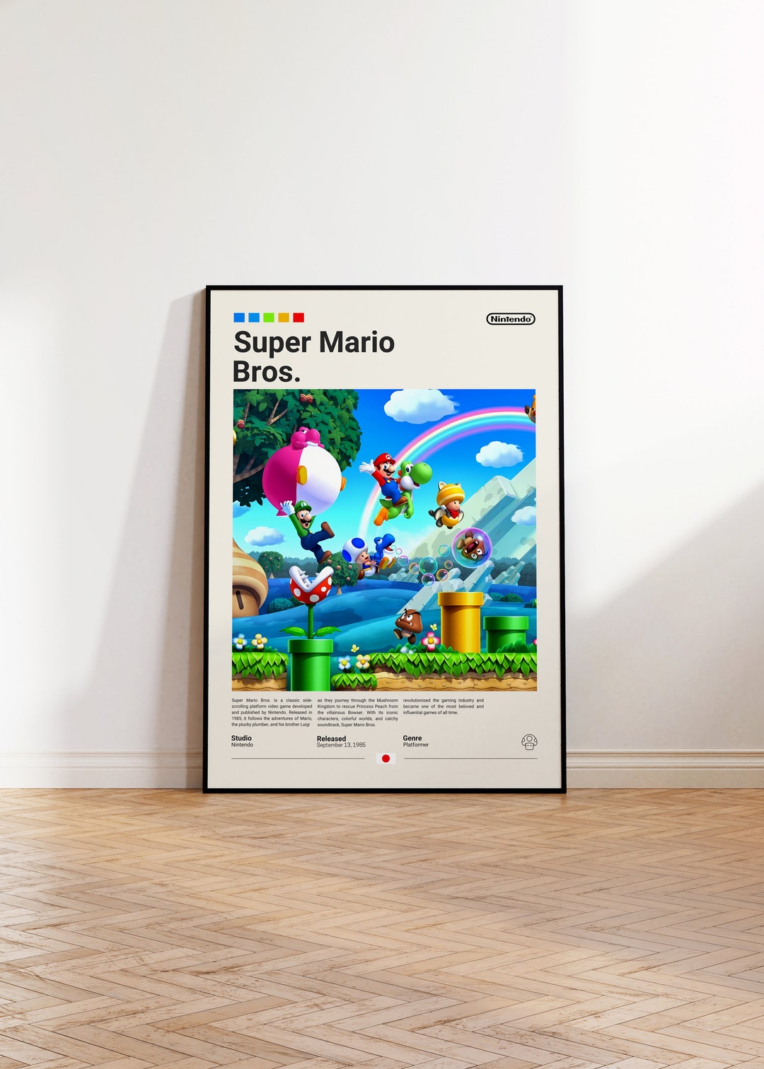 Super Mario Bros Poster, Video Game Poster, Super Mario Fan Gift, Gamer ...