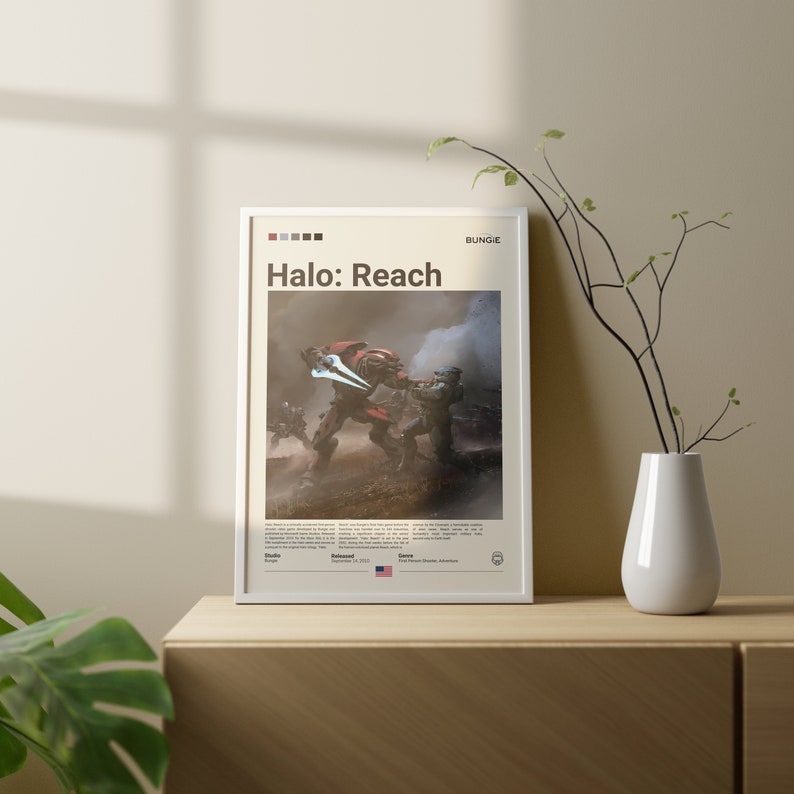 Halo Reach Poster, Halo Fan Gift, Halo Print, Video Game Poster ...