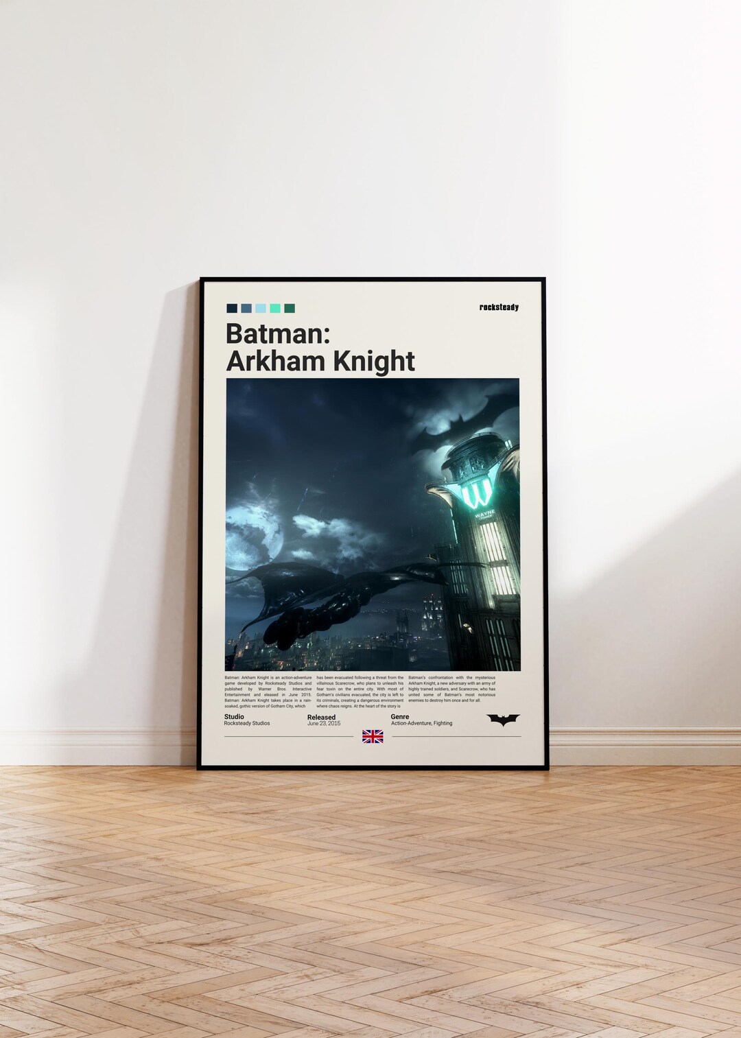 Batman Arkham Knight Poster, Video Game Poster, Batman Fan Gift, Gamer ...