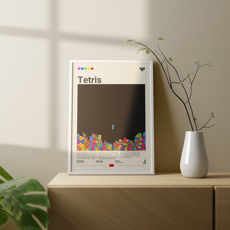 Tetris Poster, Tetris Art, Tetris Fan Gift, Video Game Poster ...