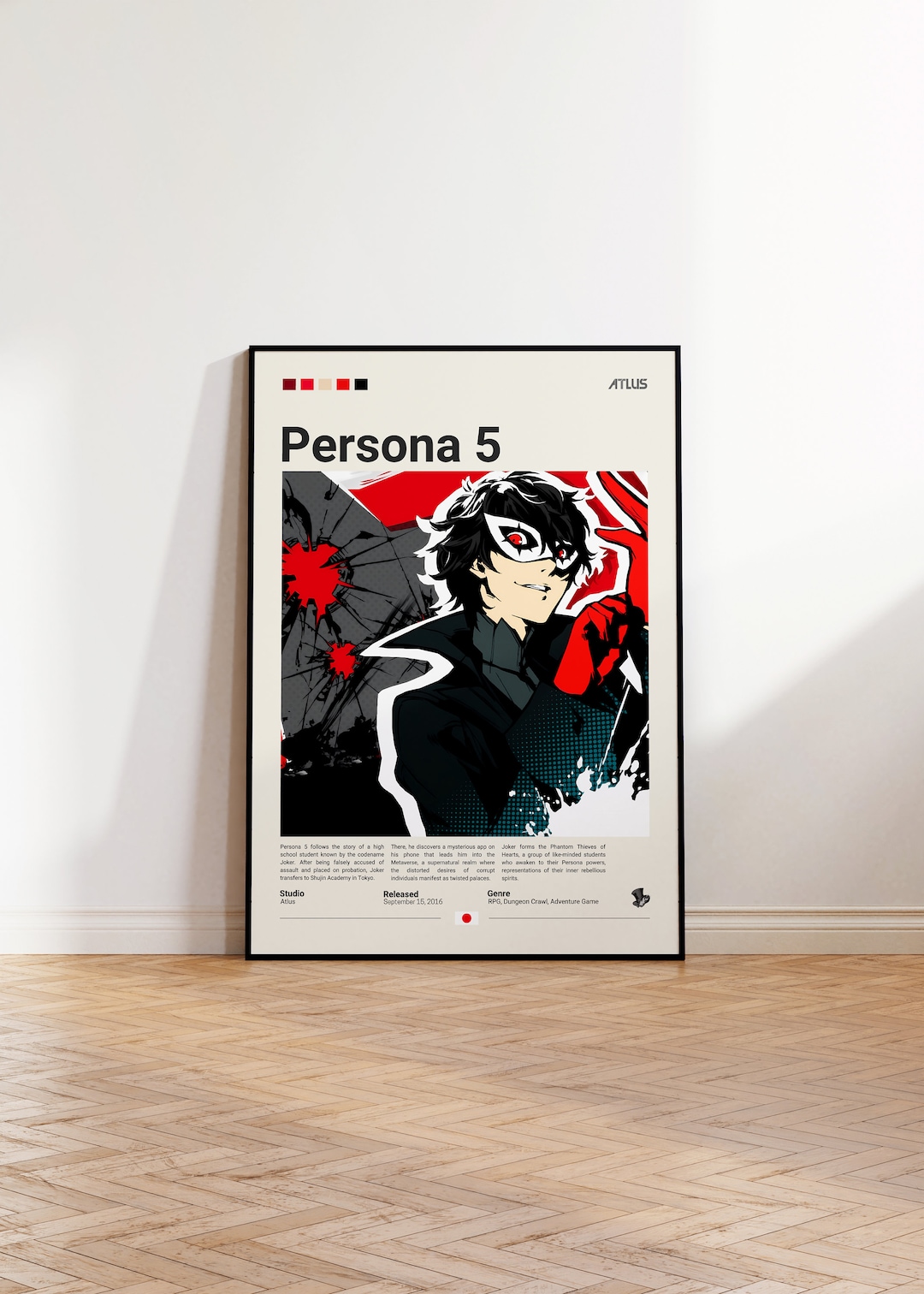 Persona 5 Poster, Persona 5 Art, Persona Fan Gift, Video Game Poster ...