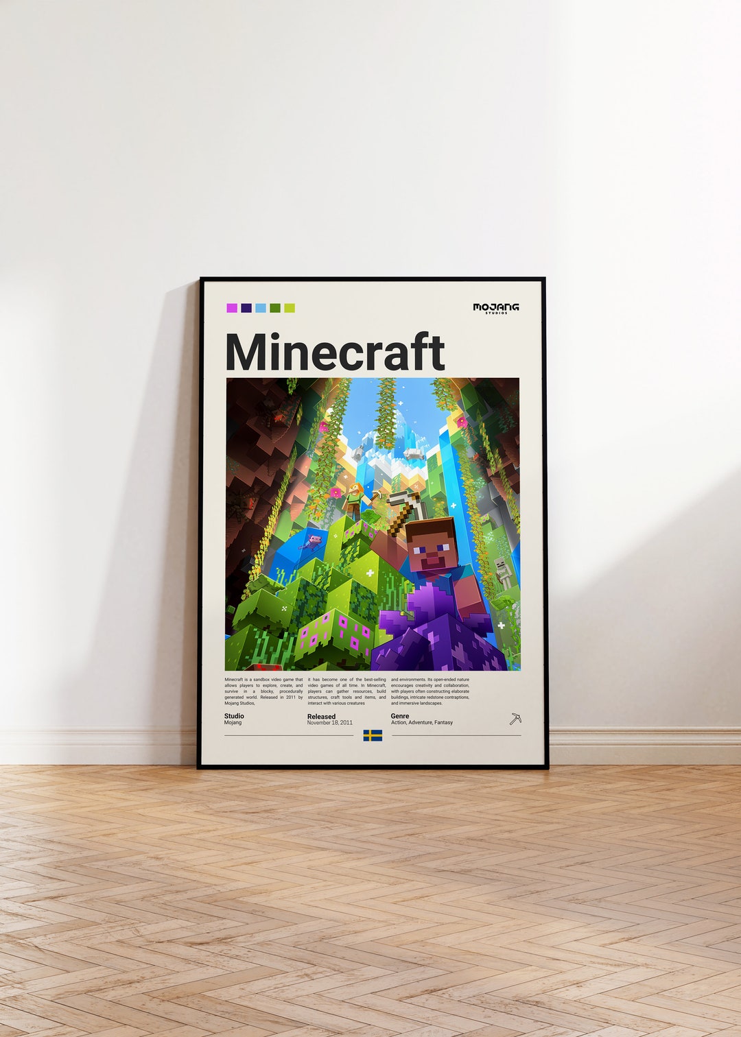 Minecraft Poster, Minecraft Print, Minecraft Gift, Video Game Poster ...