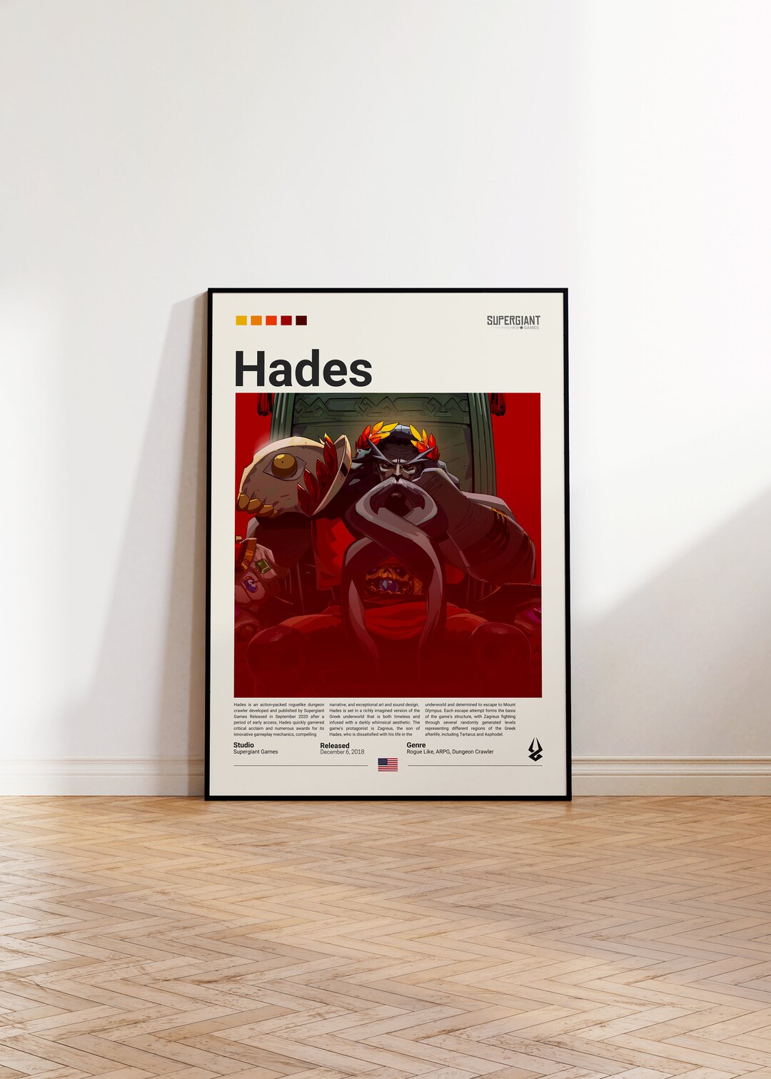 Hades Poster, Hades Print, Hades Gift, Video Game Poster, Minimalist ...