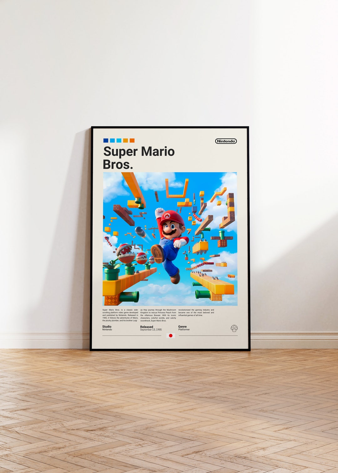 Super Mario Bros Poster, Mario Poster, Video Game Poster, Minimalist ...