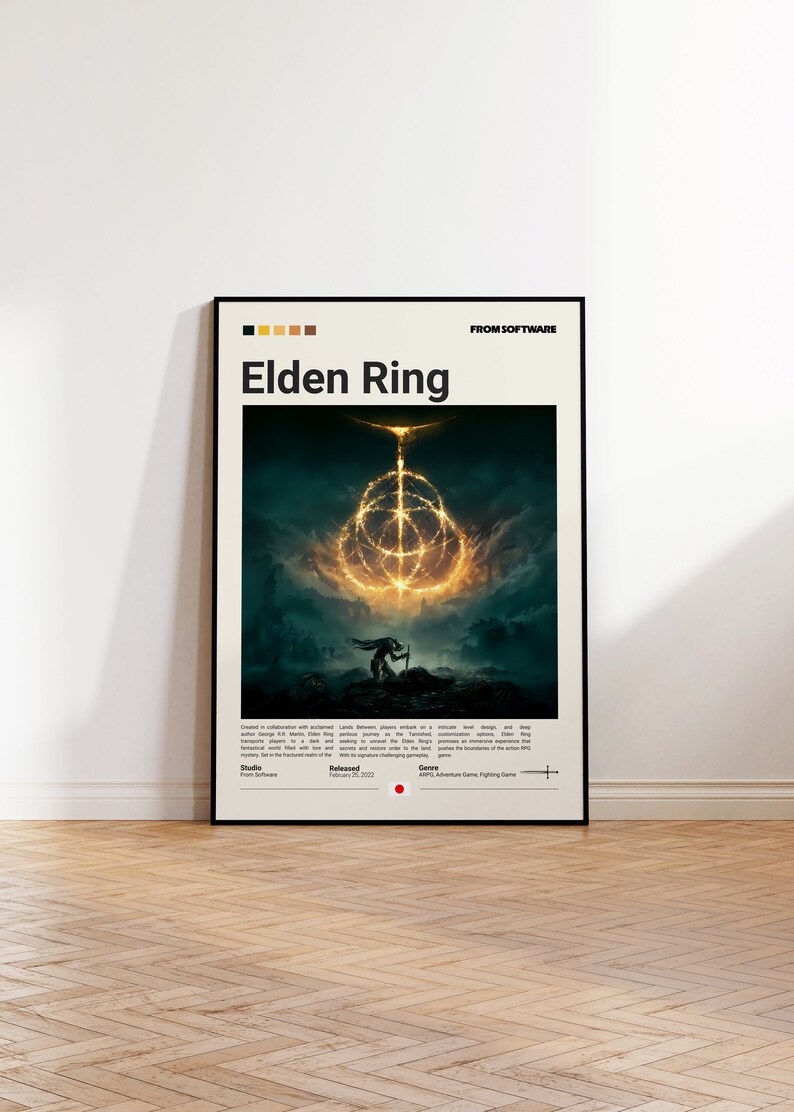 Elden Ring Poster, Elden Ring Print, Video Game Poster, Minimalist Game ...