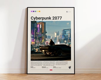 Cyberpunk 2077 Poster, Cyberpunk Gift, Video Game Poster, Minimalist ...