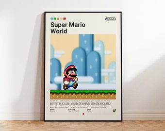 Super Mario World Poster, Mario Poster, Video Game Poster, Minimalist ...