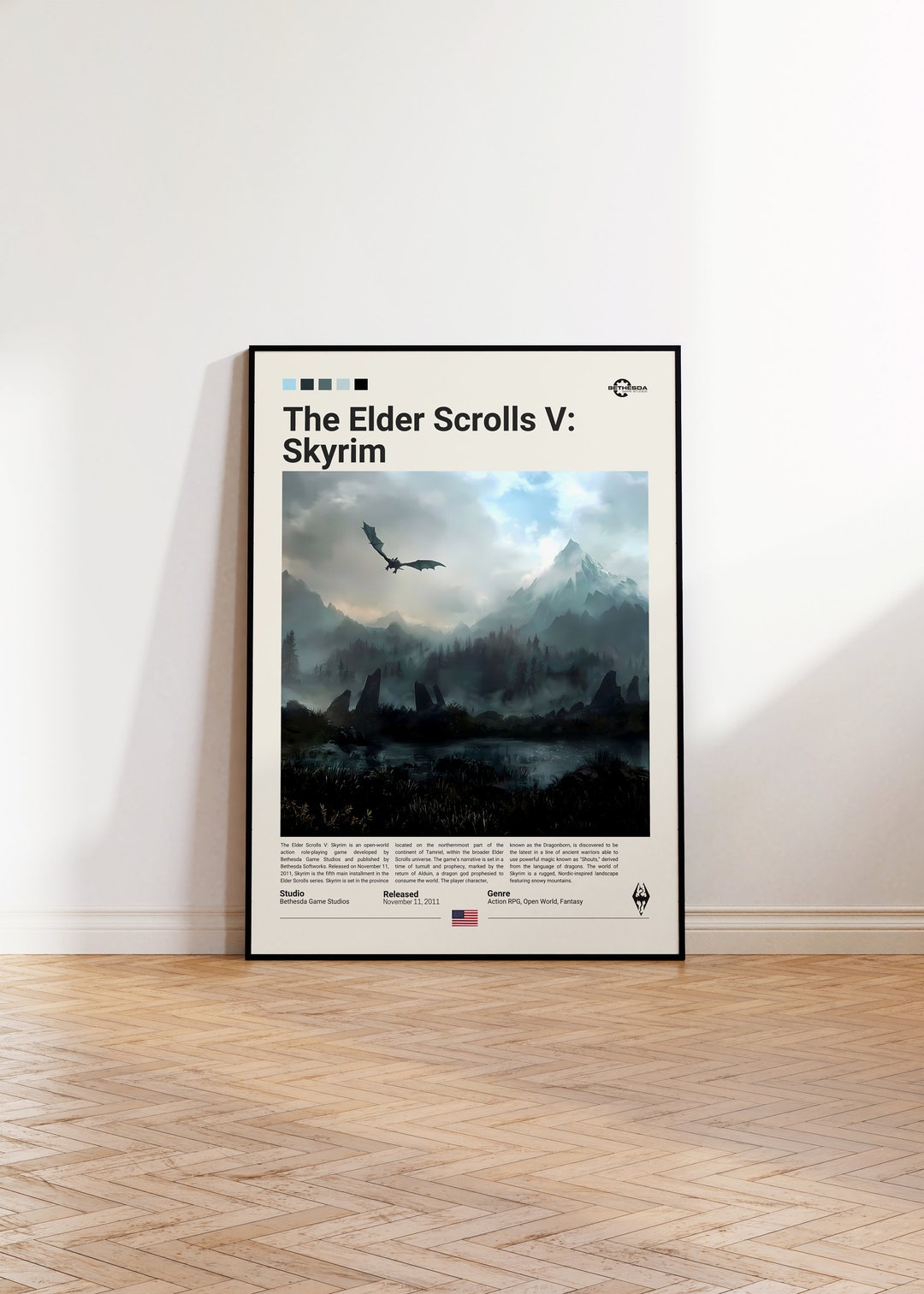 Skyrim Poster, the Elder Scrolls Poster, Video Game Poster, Minimalist ...