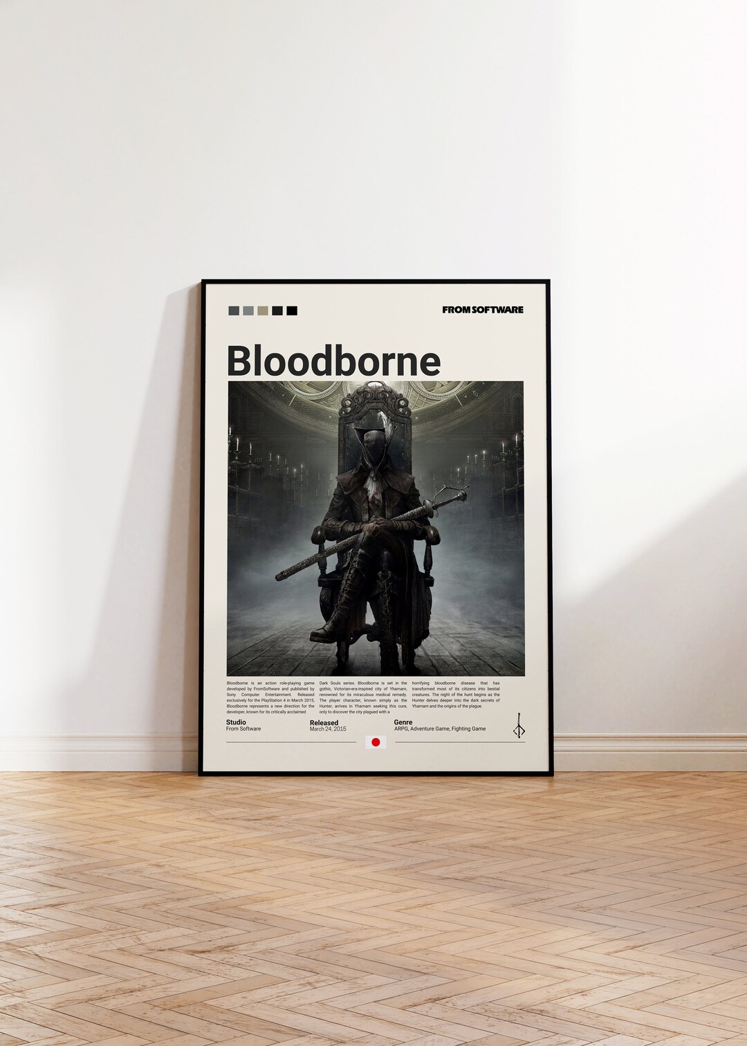 Bloodborne Poster, Bloodborne Wall Art, Video Game Poster, Minimalist ...