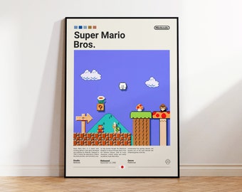 Super Mario World Poster, Mario Poster, Video Game Poster, Minimalist ...