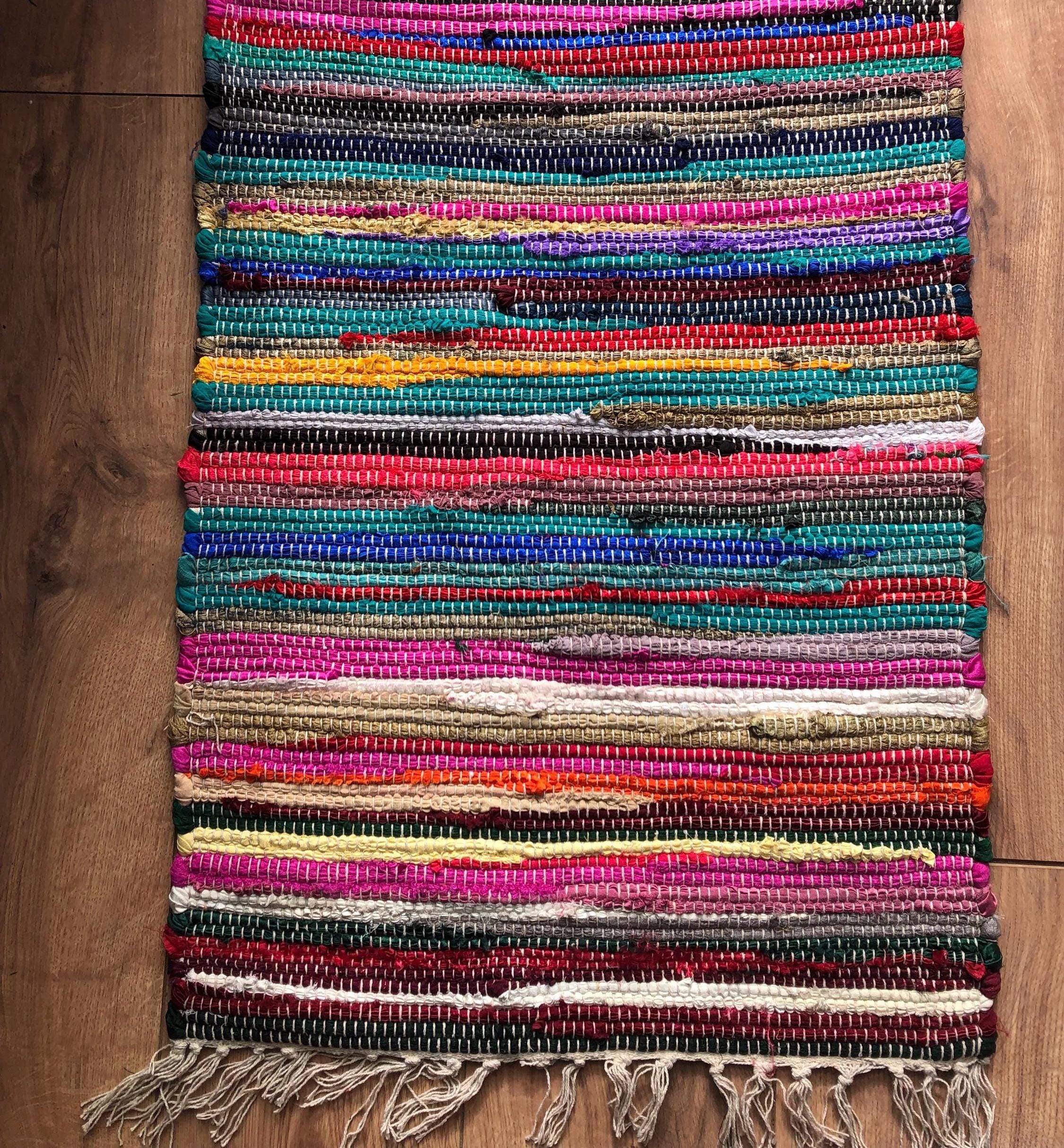 Chindi Rag Rug Runner 60cm X 90cm - Etsy UK
