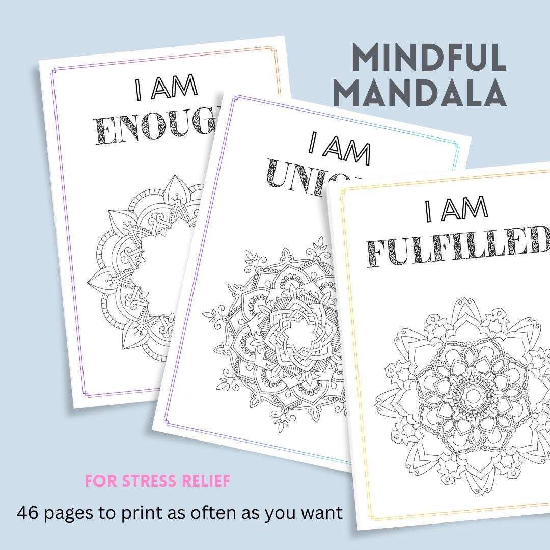 Mandala Mindful Coloring - Etsy