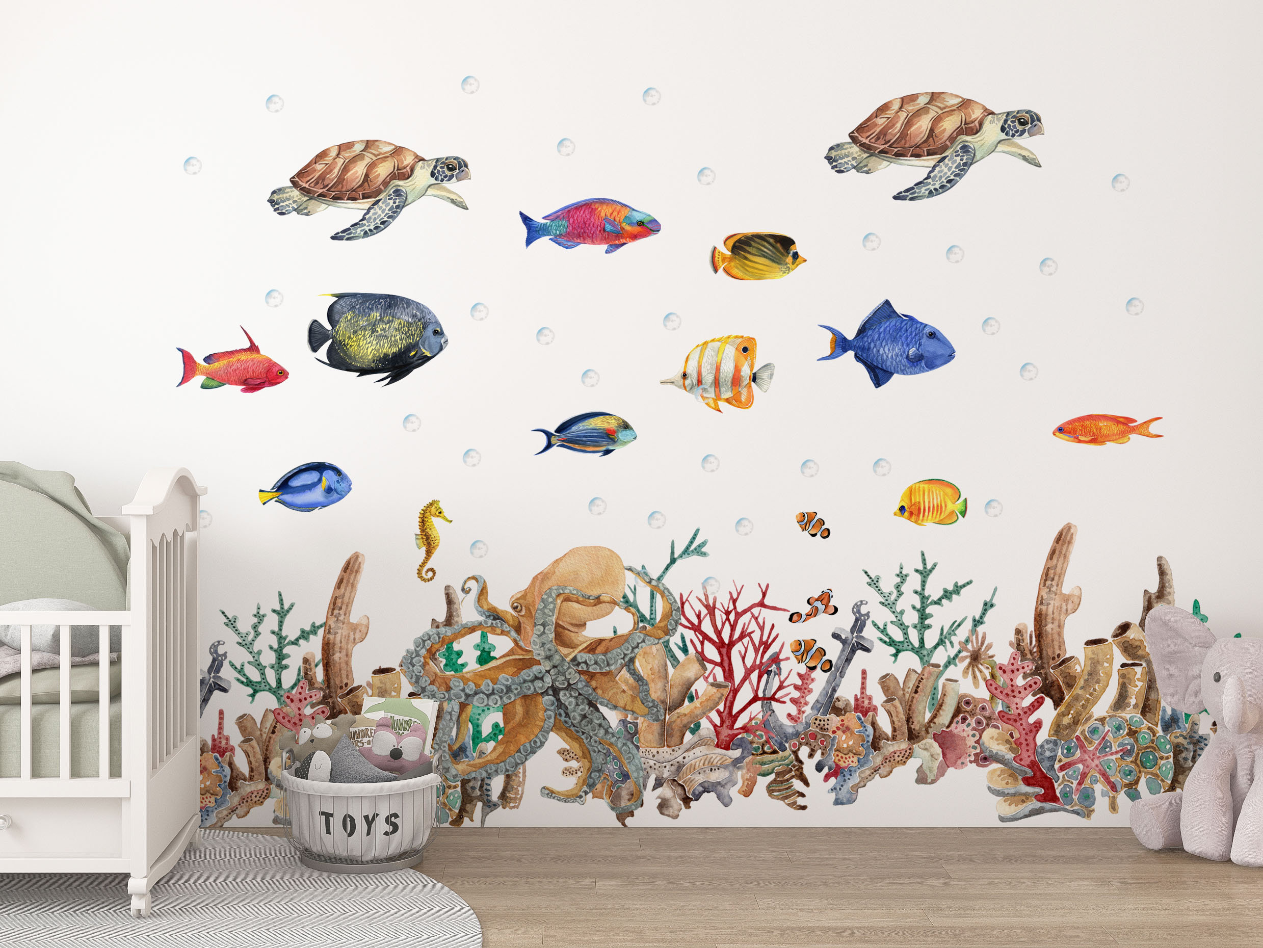 Ocean Wall Decals, Under the Sea Wall Decals, Coral Reef Wall Decal for ...