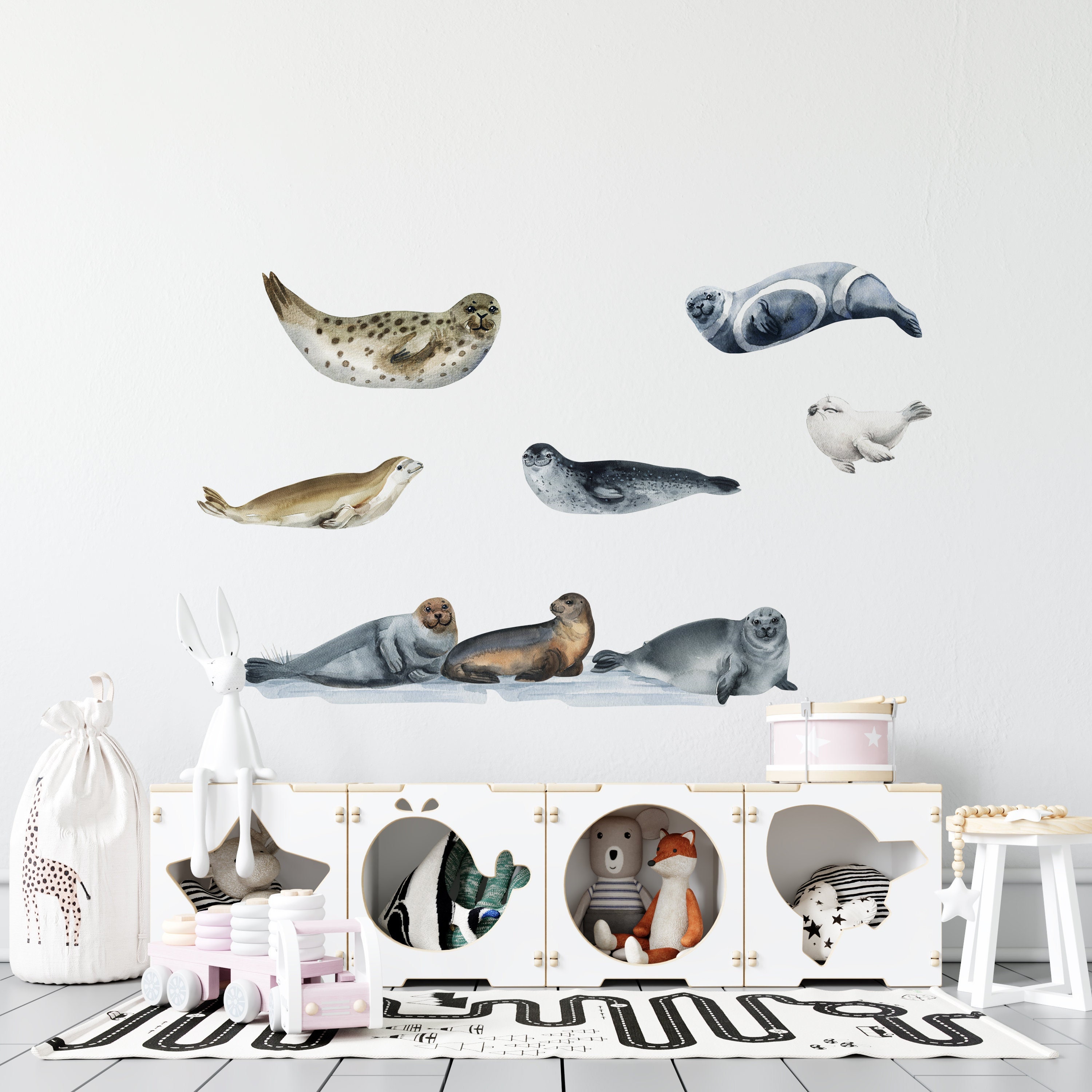 Cute Seal Sticker, Ocean Seal Wall Decals, Nursery Seal Decal, Seal ...