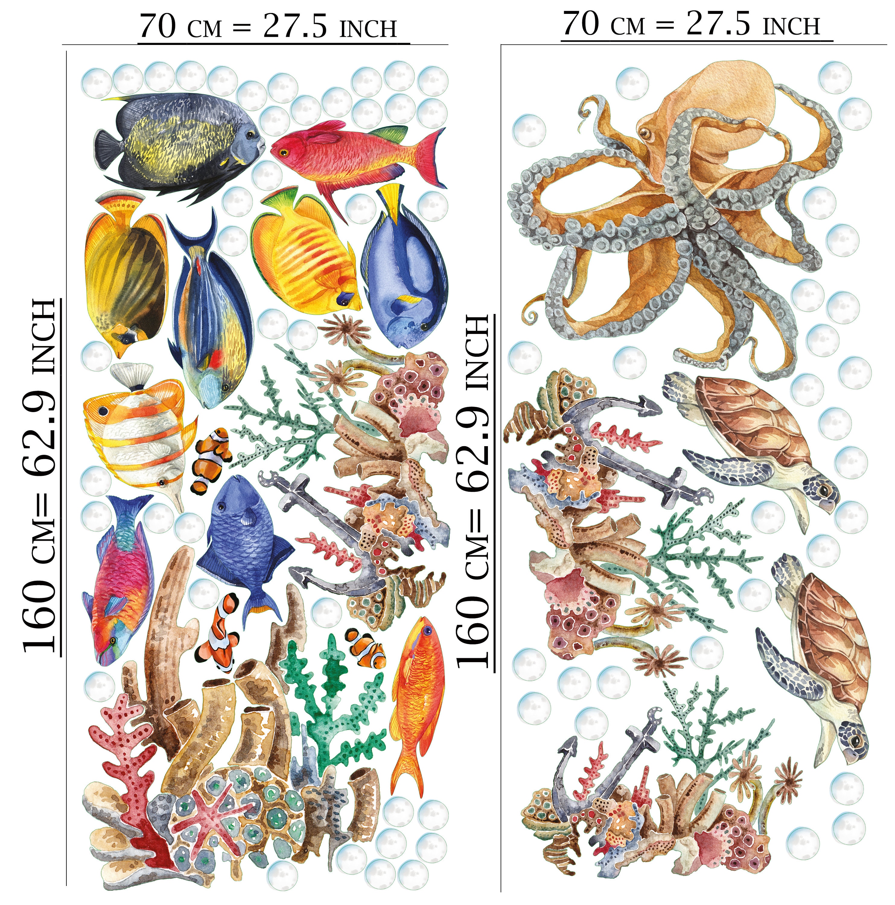 Ocean Wall Decals, Under the Sea Wall Decals, Coral Reef Wall Decal for ...