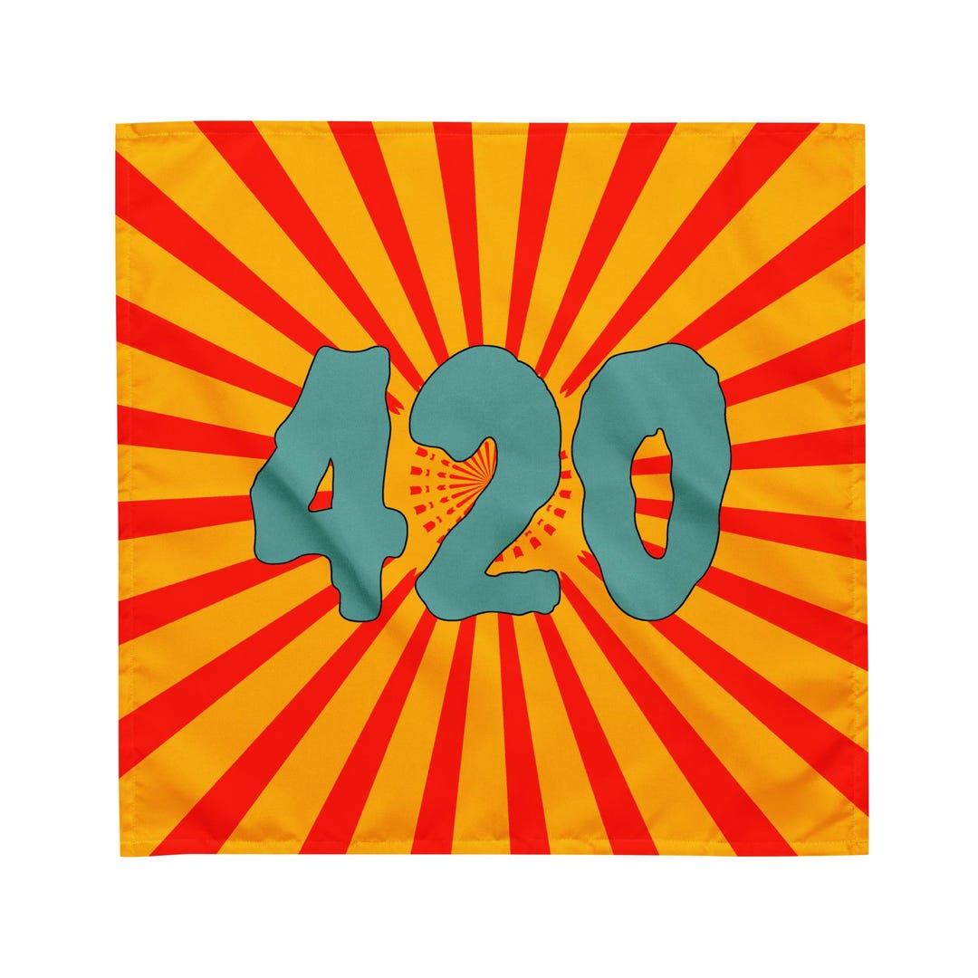 420 Stoner Circus Stripes Strange Summertime Bandana, Creepy Cannabis ...