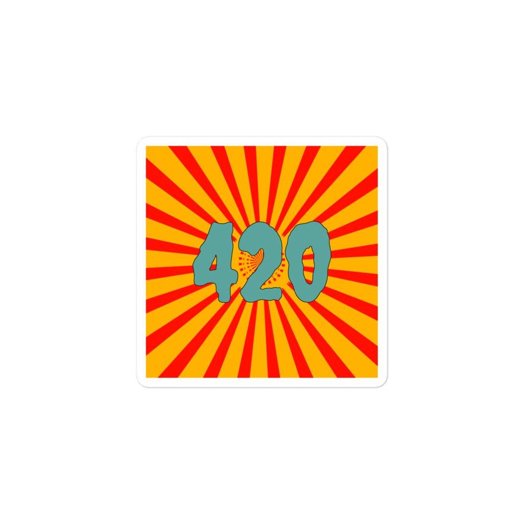 420 Cannabis Circus Stripes Sticker, Creepy Carnival Summertime Stoner ...
