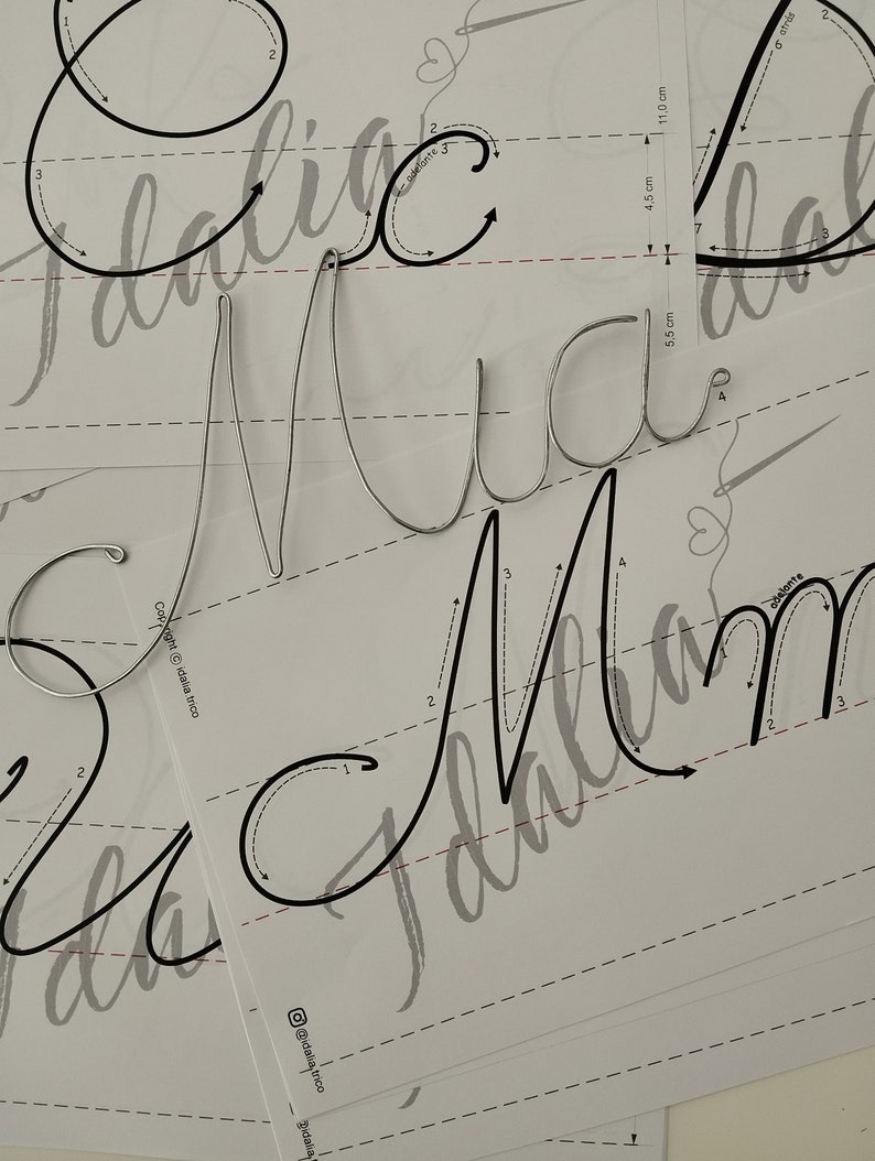 ALPHABET TEMPLATE, Printable, Wire Art Knitting Uppercase Lowercase ...