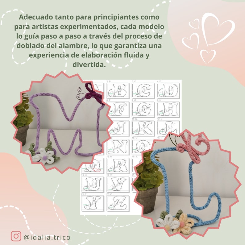 ALPHABET TEMPLATE, I-cord Templates, Knitted Wire Templates, Printable ...