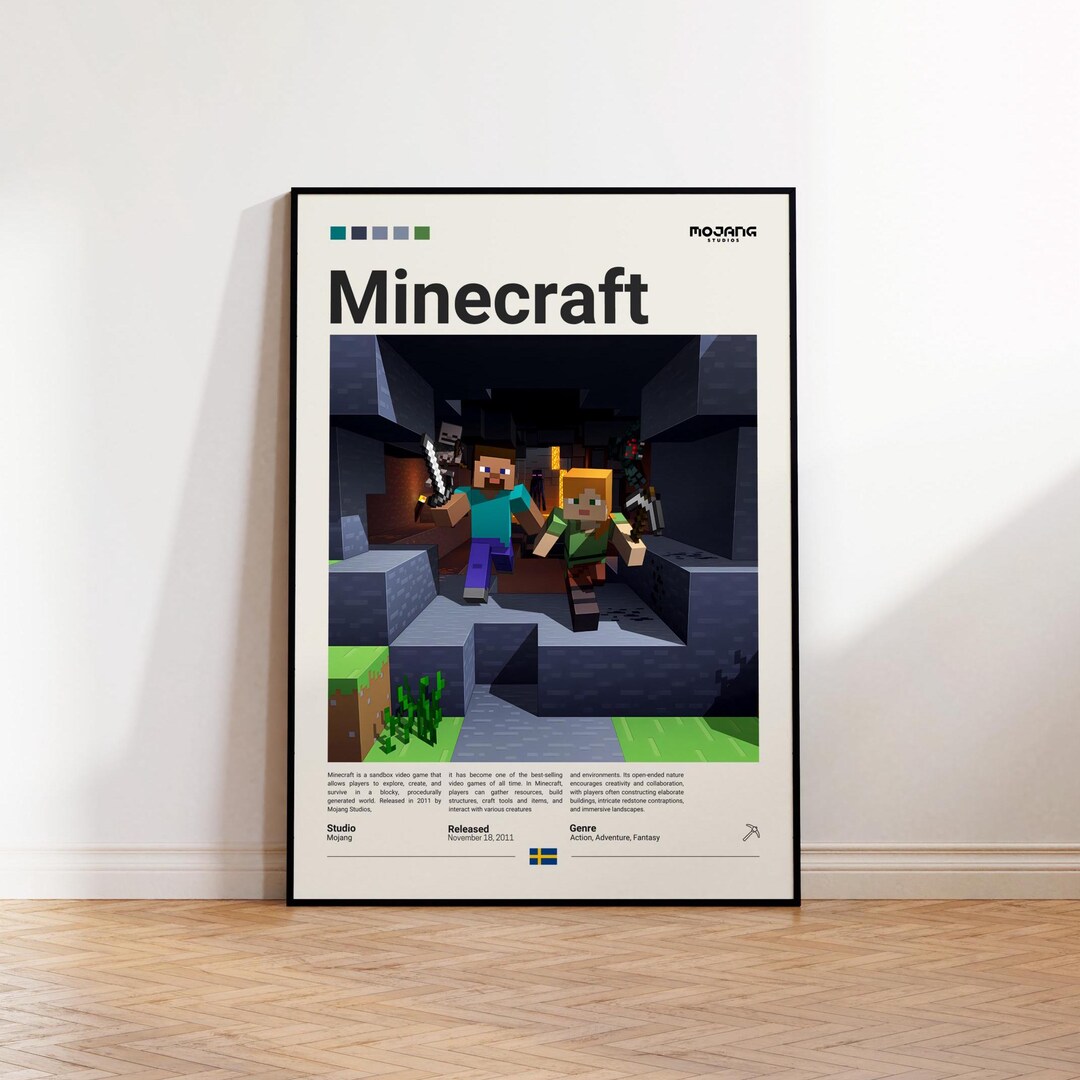 Minecraft Poster, Video Game Poster, Minecraft Fan Gift, Gamer Gift ...