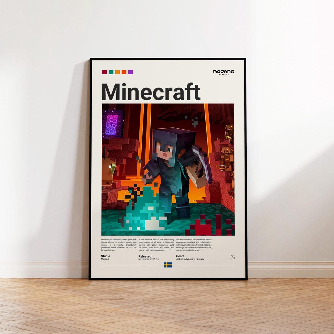 Minecraft Poster, Video Game Poster, Minecraft Fan Gift, Gamer Gift ...