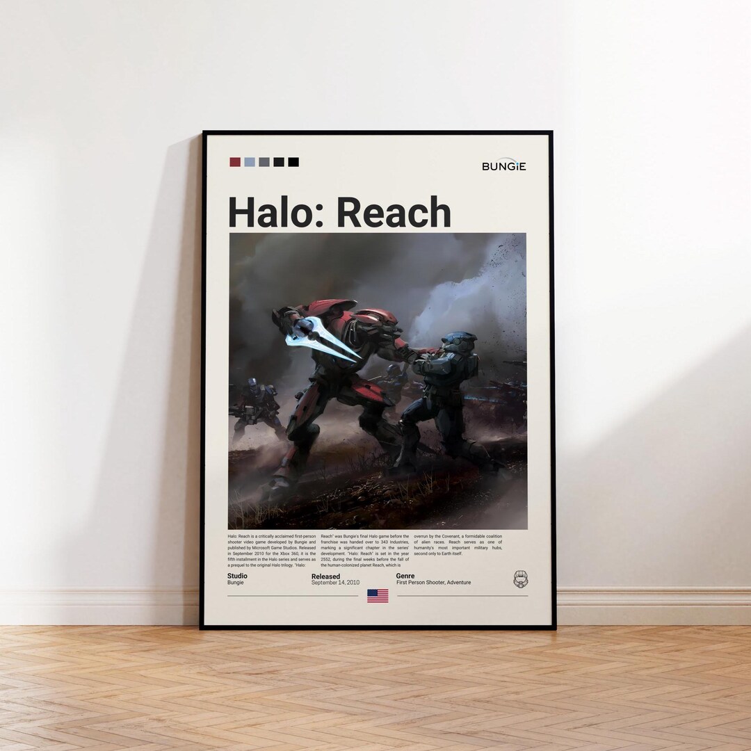 Halo Reach Poster, Video Game Poster, Gift for Halo Fan, Gamer Gift ...